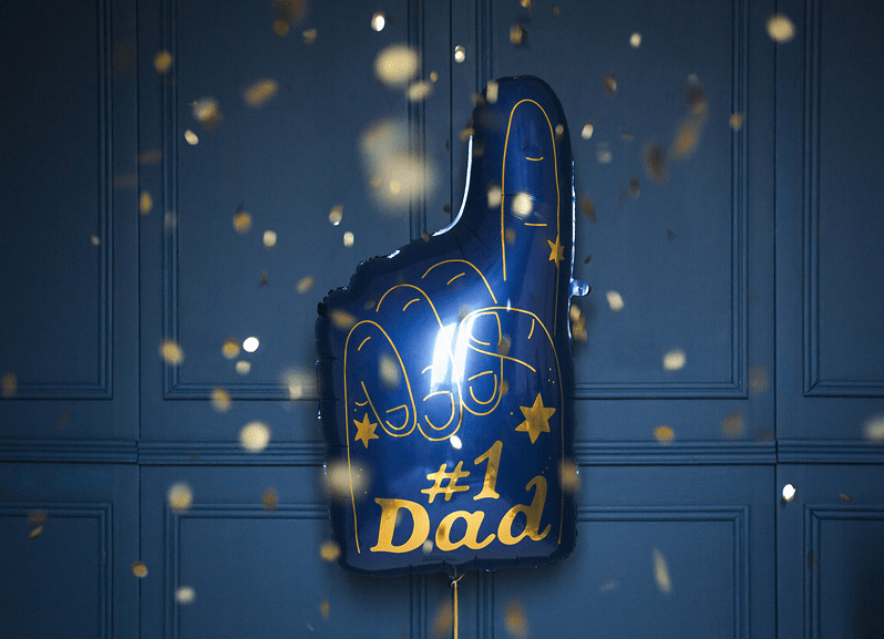 #1 Dad Balloon – Blue Foam Finger Style Foil Balloon – Ellie's Party Supply