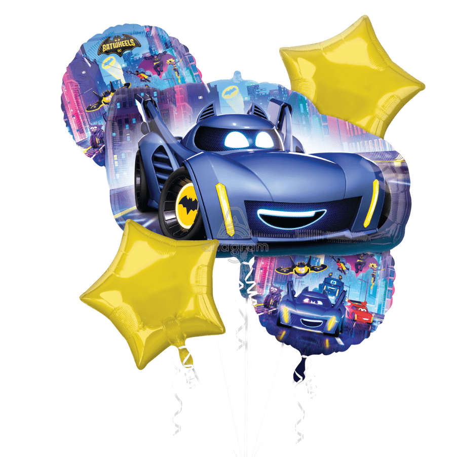 Batwheels Balloon Bouquet – Superhero Birthday Set | Ellie’s Party ...