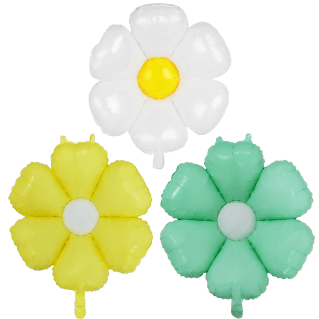 Small Daisy Foil Balloon – 20" Groovy Party Decor – Ellie's Party Supply
